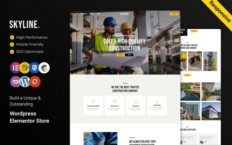 Skyline - Construction and Real Estate Multi-Purpose Business Elementor WordPress theme ...