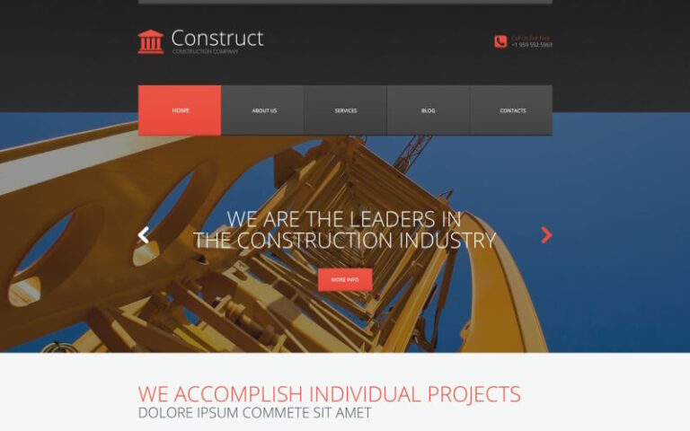 Skyscraper Construction WordPress Theme - Template Witch