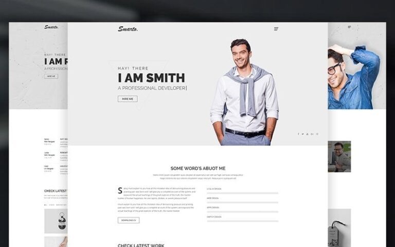 Smarto - Creative Portfolio Website Template - Template Witch