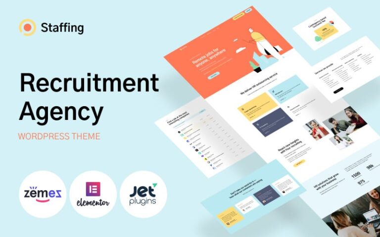 Staffing - Recruitment Agency Website Template WordPress Theme | Advanced WordPress Theme for ...