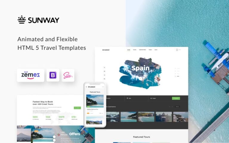 Sunway - Travel Agency Multipurpose HTML Website Template - Template Witch