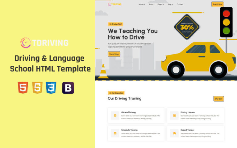 Tdriving - Driving & Language School HTML Template - Template Witch