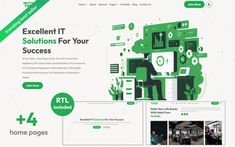 Techida - Business Services Company & IT Solutions Multipurpose Responsive Website Template ...