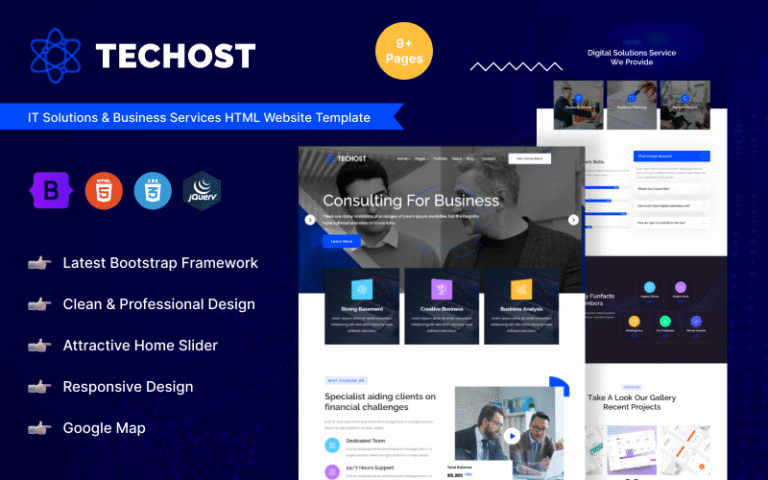 Techost - IT Solutions & Business Services HTML Website Template - Template Witch