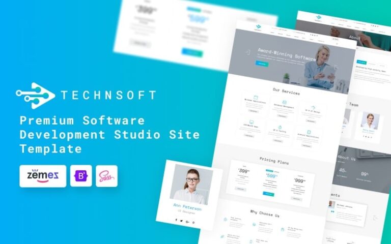 TechSoft - Software Development Studio Website Template - Template Witch