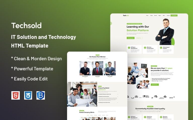 Techsold – IT Solution and Technology Website Template - Template Witch