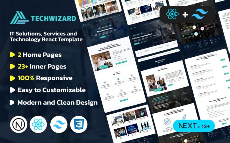 TechWizard - Next js IT Solutions Services and Technology React Template - Template Witch
