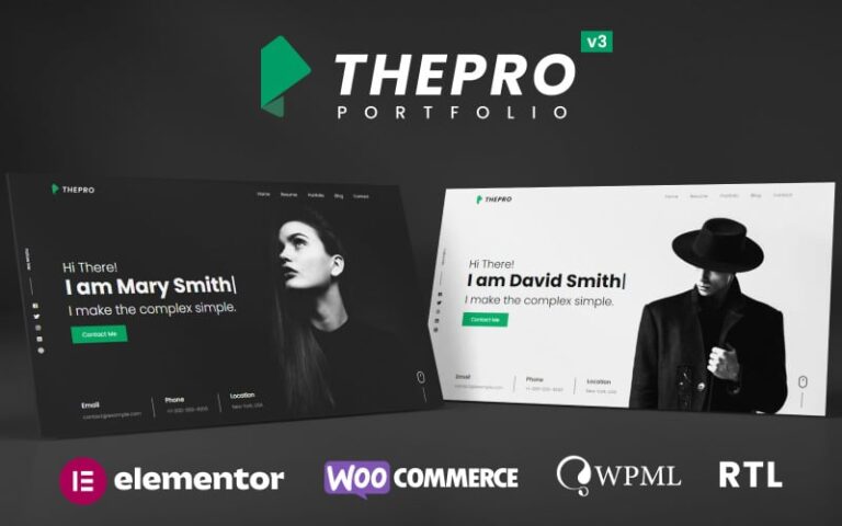 ThePRO - Personal Portfolio WordPress Theme - Template Witch