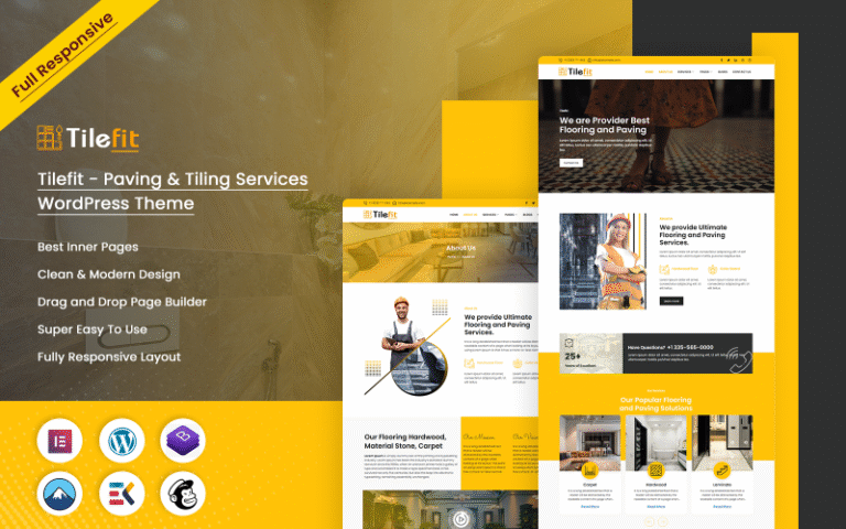 Tilefit - Paving & Tiling Services WordPress Theme - Template Witch