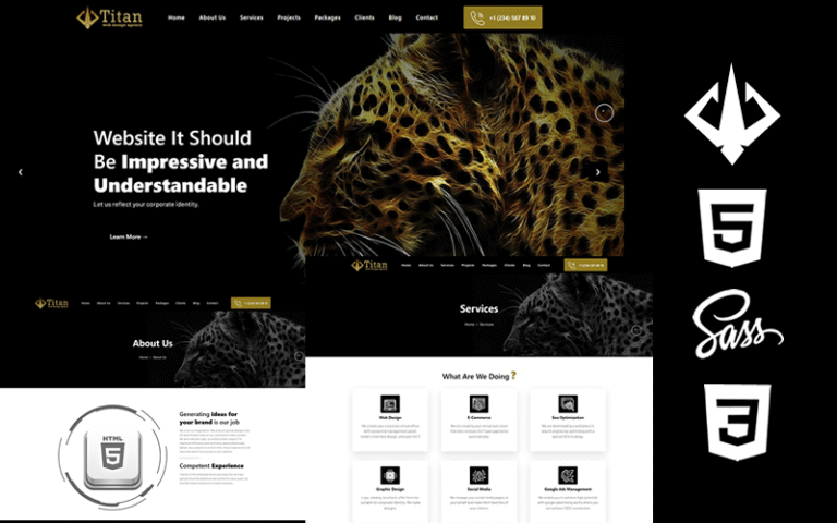 Titan - Web Design Agency Html5 Css3 Theme Website Template - Template ...