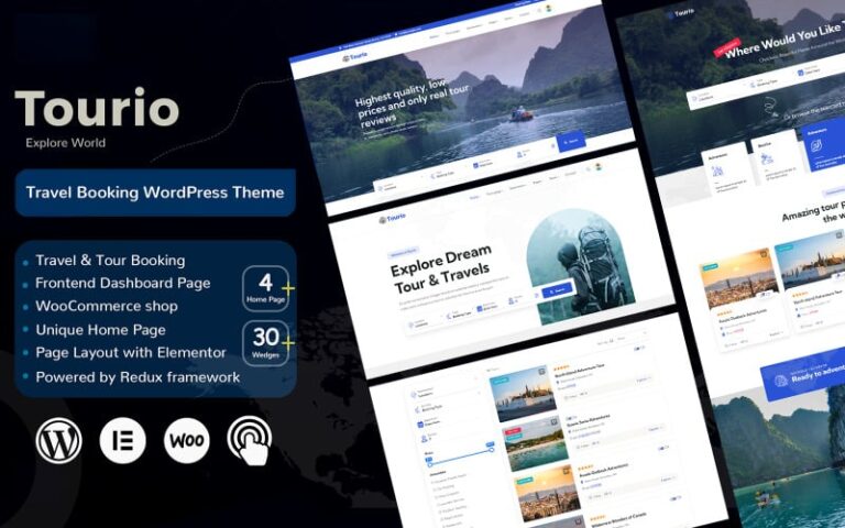 Tourio - Travel & Tour Booking WordPress Theme - Template Witch