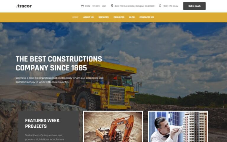 Tracor - Construction Multipurpose Modern WordPress Elementor Theme - Template Witch