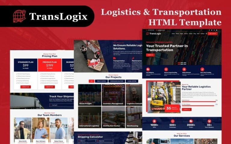 TransLogix - Logistics & Transportation HTML5 Website Template - Template Witch