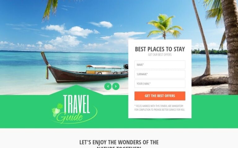 Travel Guide - Travel Agency Clean HTML Bootstrap Landing Page Template ...