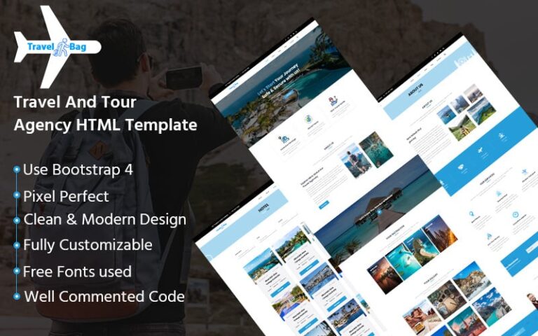 Travelbag - Travel Agency HTML Website Template - Template Witch