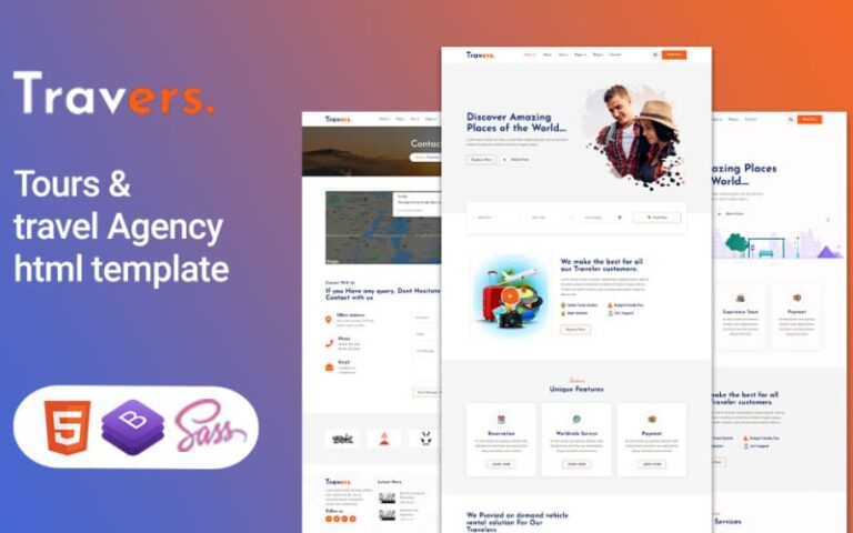 Travers - Tour and Travel Html5 template - Template Witch