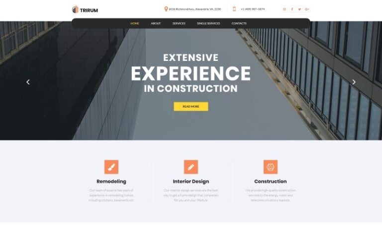 Trirum - Construction Multipurpose Modern WordPress Elementor Theme - Template Witch