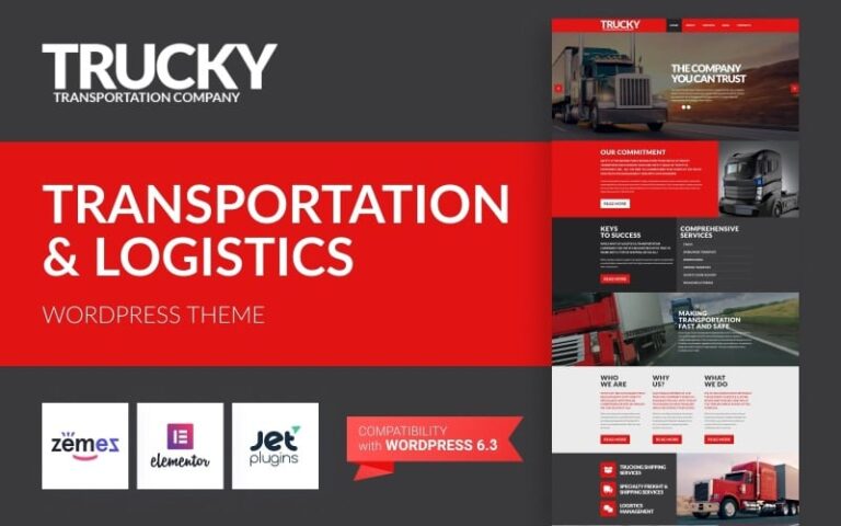 Trucky - Transportation & Logistics Responsive WordPress Theme - Template Witch