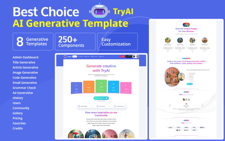 TryAI - Multipurpose Bootstrap AI Generative Templates and Admin ...