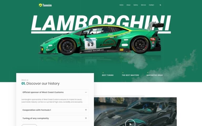 Tunnim - Car Tuning WordPress Elementor Theme - Template Witch