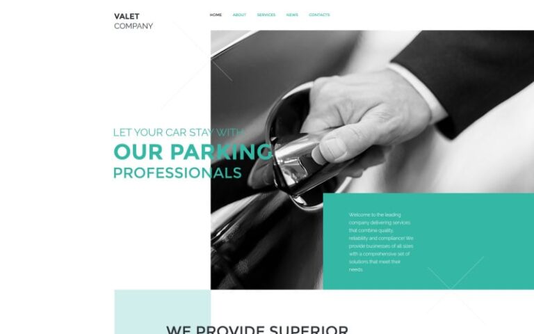 Valet Company Website Template - Template Witch