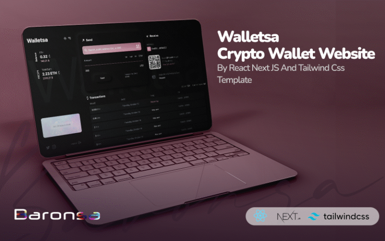 Walletsa - Crypto Wallet Website By React Next JS And Tailwind Template - Template Witch