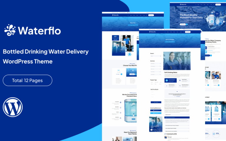 Waterflo - Bottled Drinking Water Delivery WordPress Theme - Template Witch