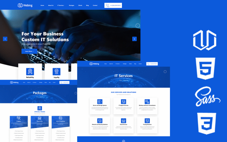 Webing - IT Solutions Html5 Css3 Theme Website Template - Template Witch