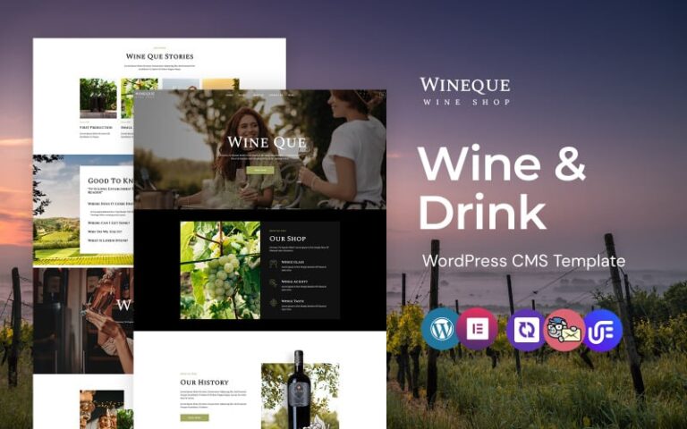 Wineque - Wine Shop WordPress Elementor Theme - Template Witch