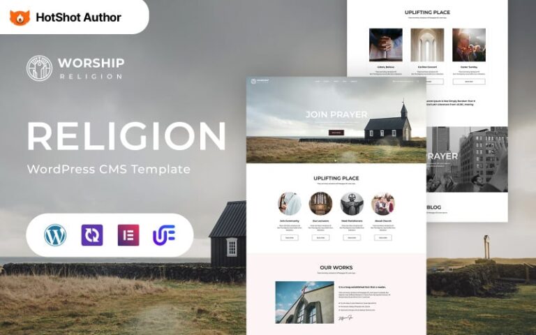 Worship - Religion WordPress Elementor Theme - Template Witch