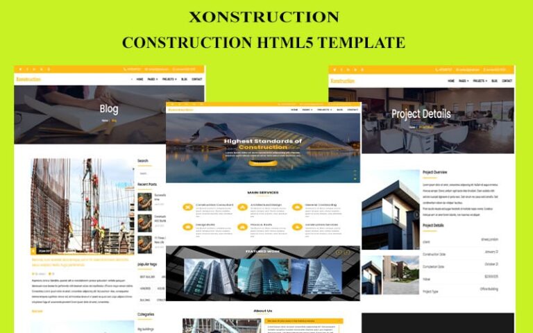 Xonstruction-Construction HTML Template - Template Witch