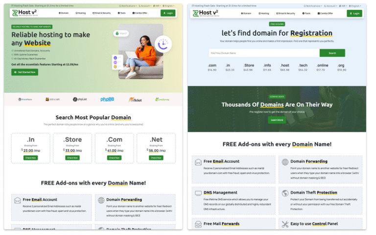 Zhostv2 HTML and WHMCS template - Template Witch