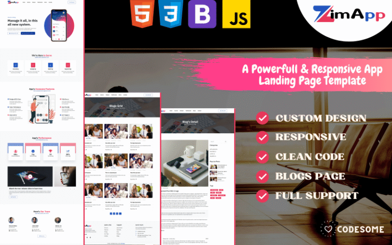 ZimApp - A Powerfull & Responsive App Landing Page Template - Template Witch