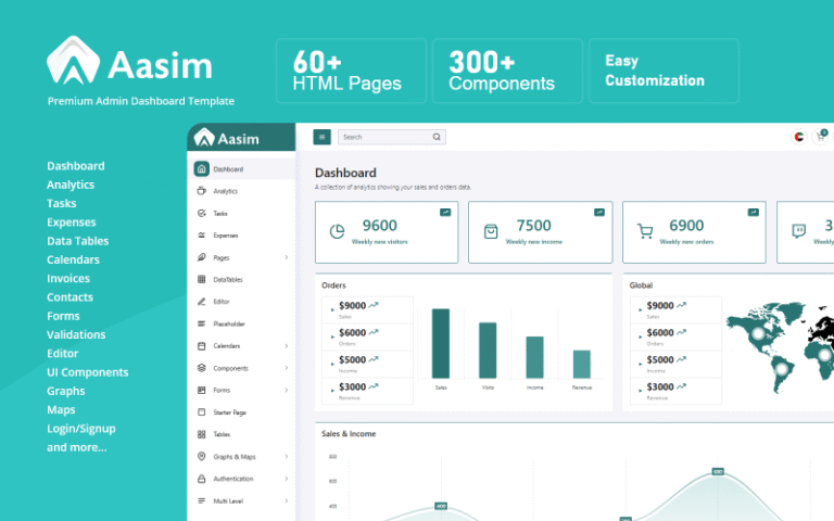 Aasim - Bootstrap Admin Template - Template Witch