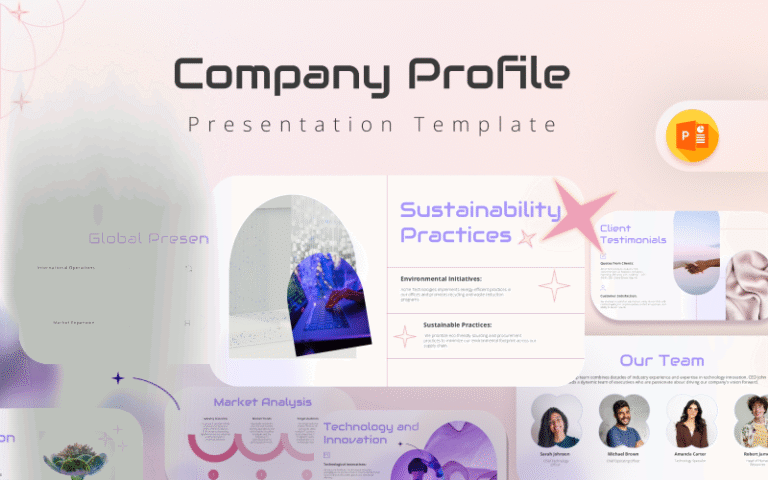 Acme Technologies Company Profile PowerPoint Template - Template Witch