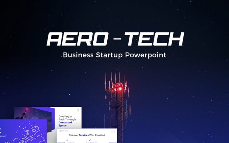 Aero-Tech Technology PowerPoint template - Template Witch