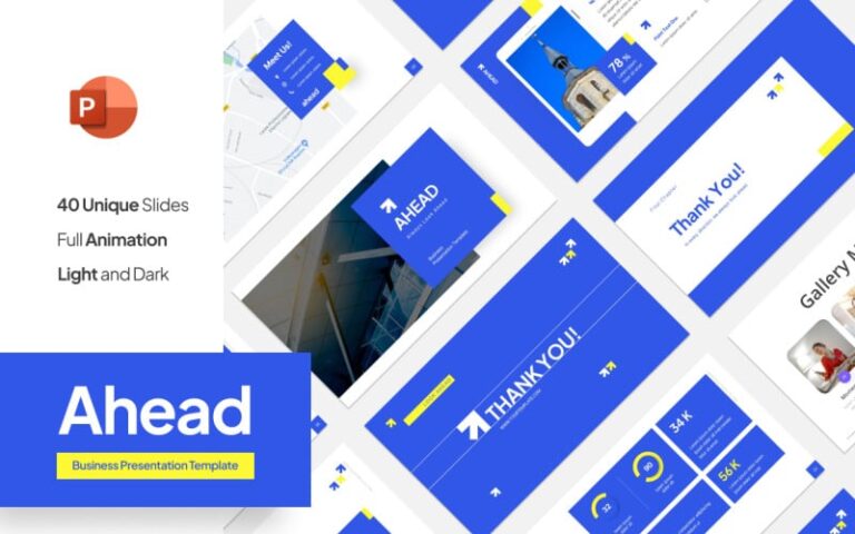 Ahead Business PowerPoint Template - Template Witch