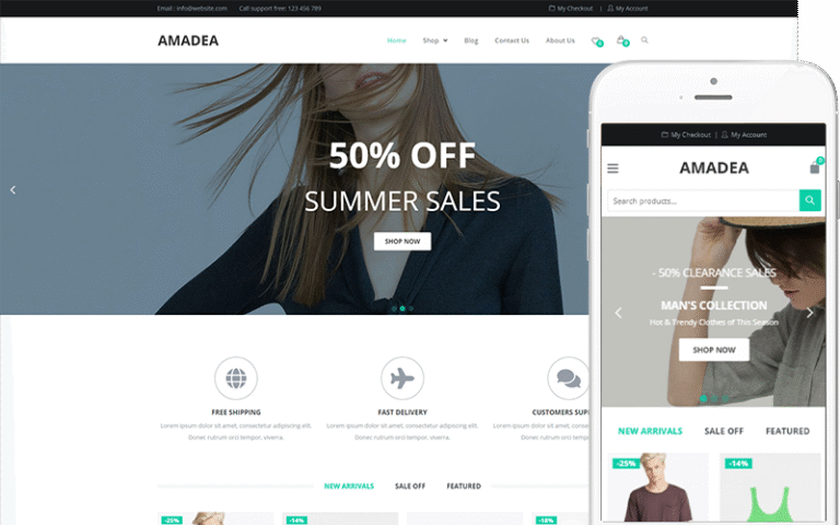 Amadea – Responsive WooCommerce WordPress Theme - Template Witch