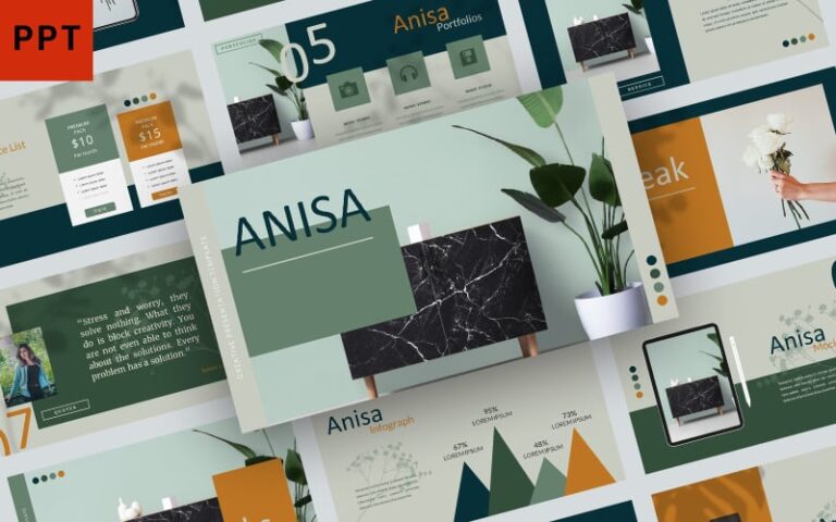 Anisa PowerPoint template - Template Witch