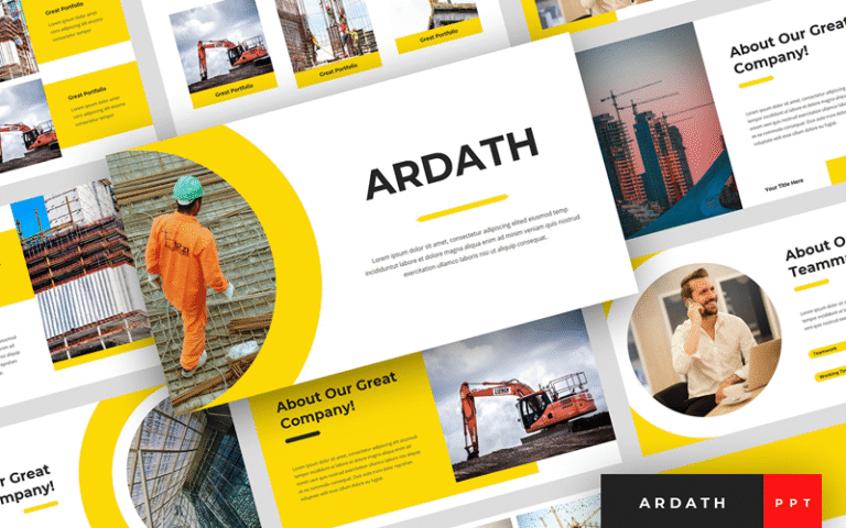 Ardath - Construction Presentation PowerPoint template - Template Witch