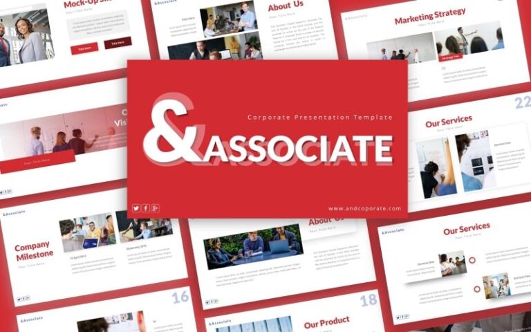 Associate Corporate Presentation PowerPoint template - Template Witch