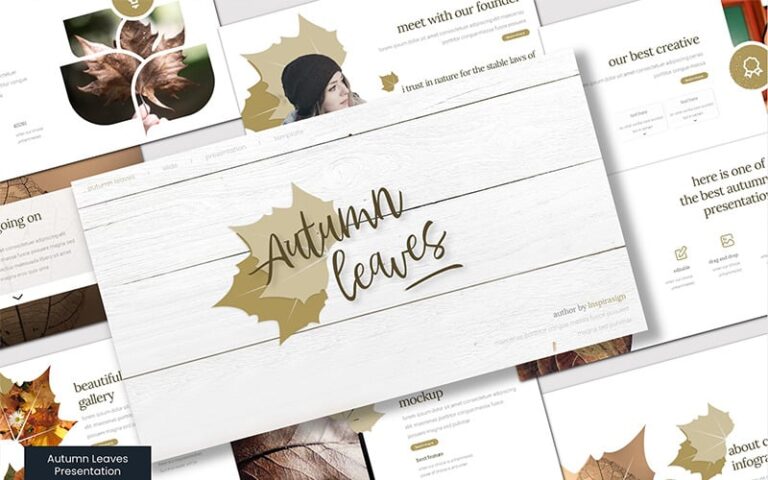 Autumn Leaves - PowerPoint template - Template Witch
