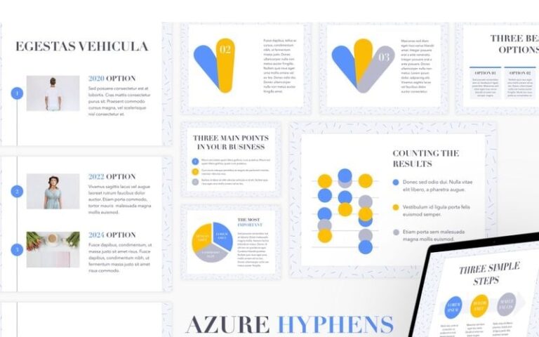 Azure Hyphens PowerPoint template - Template Witch