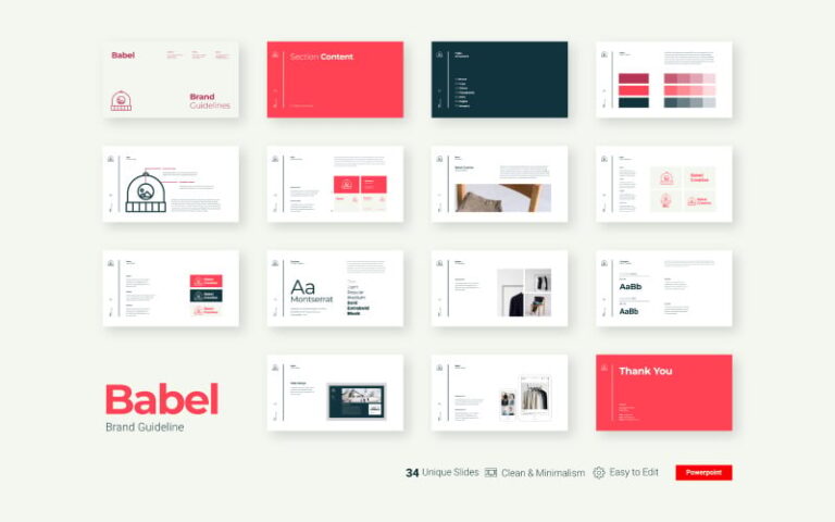 Babel - Brand Guidelines Presentation - Powerpoint Template - Template ...