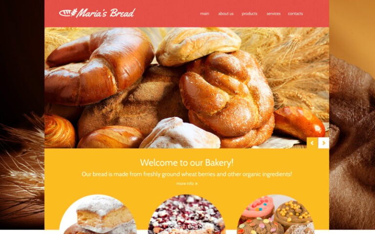 Bakery Responsive Website Template - Template Witch