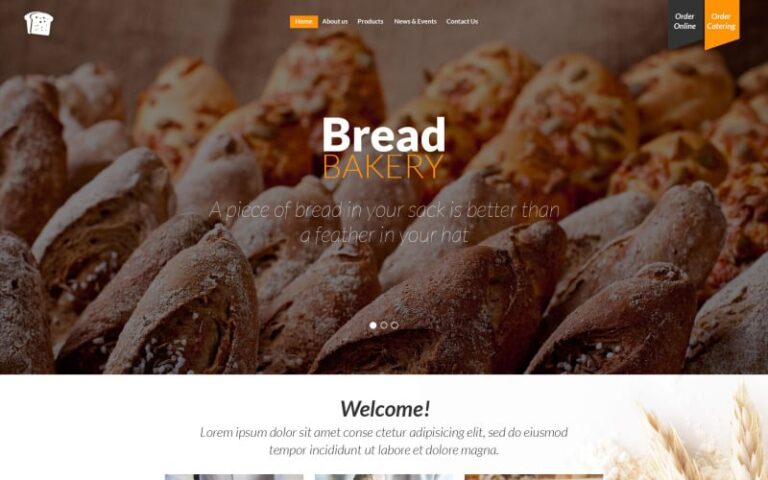 Bakery Responsive Website Template - Template Witch