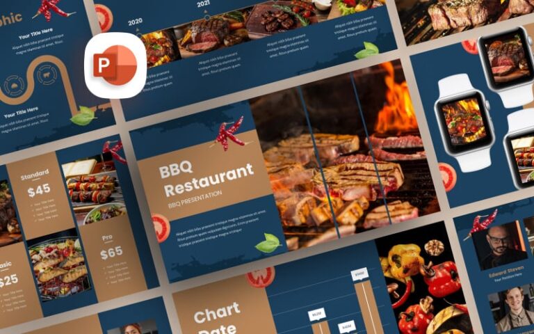 Barbeque Restaurant PowerPoint Template - Template Witch