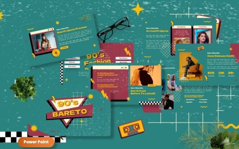 Bareto - New 90s Powerpoint Template - Template Witch