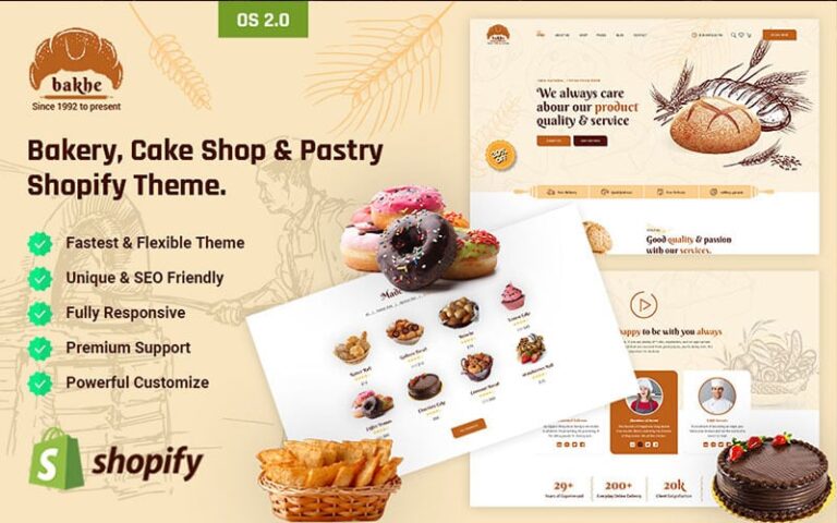 Bekary - Bakery, Cake Shop & Pastry Shopify Theme - Template Witch