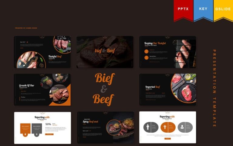 Bief And Beef | PowerPoint template - Template Witch